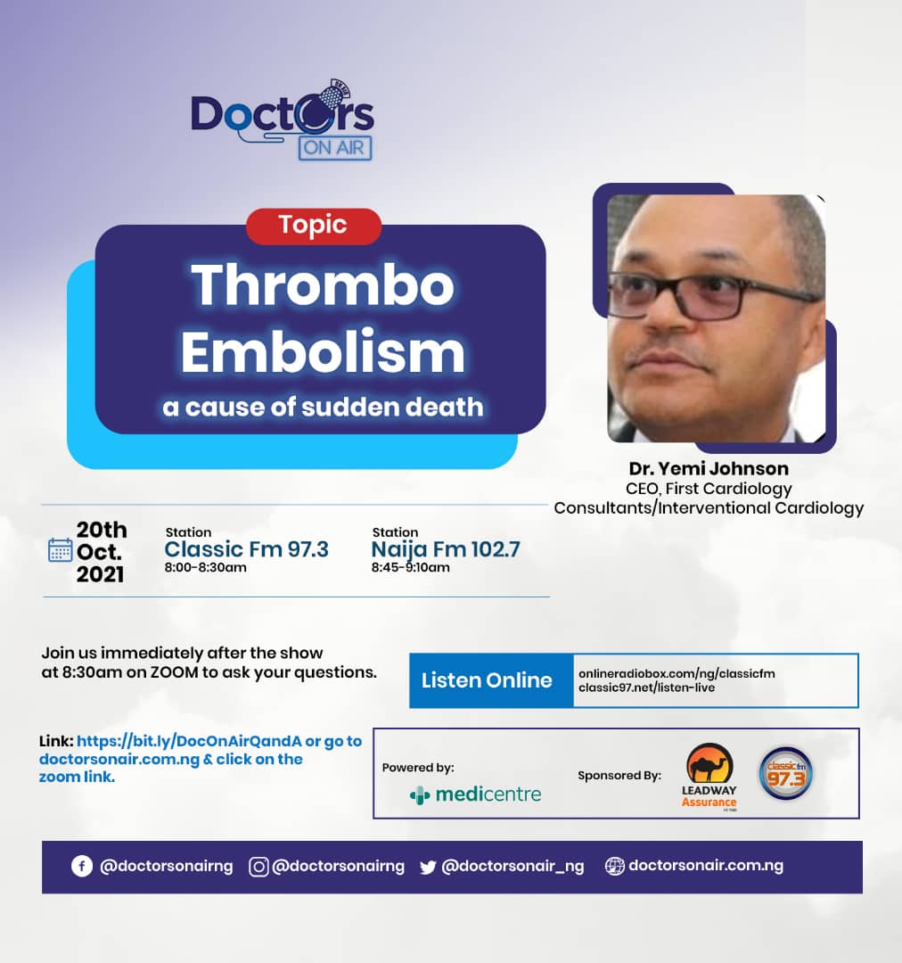Thrombo embolism - a sudden cause of death - Doctors on Air